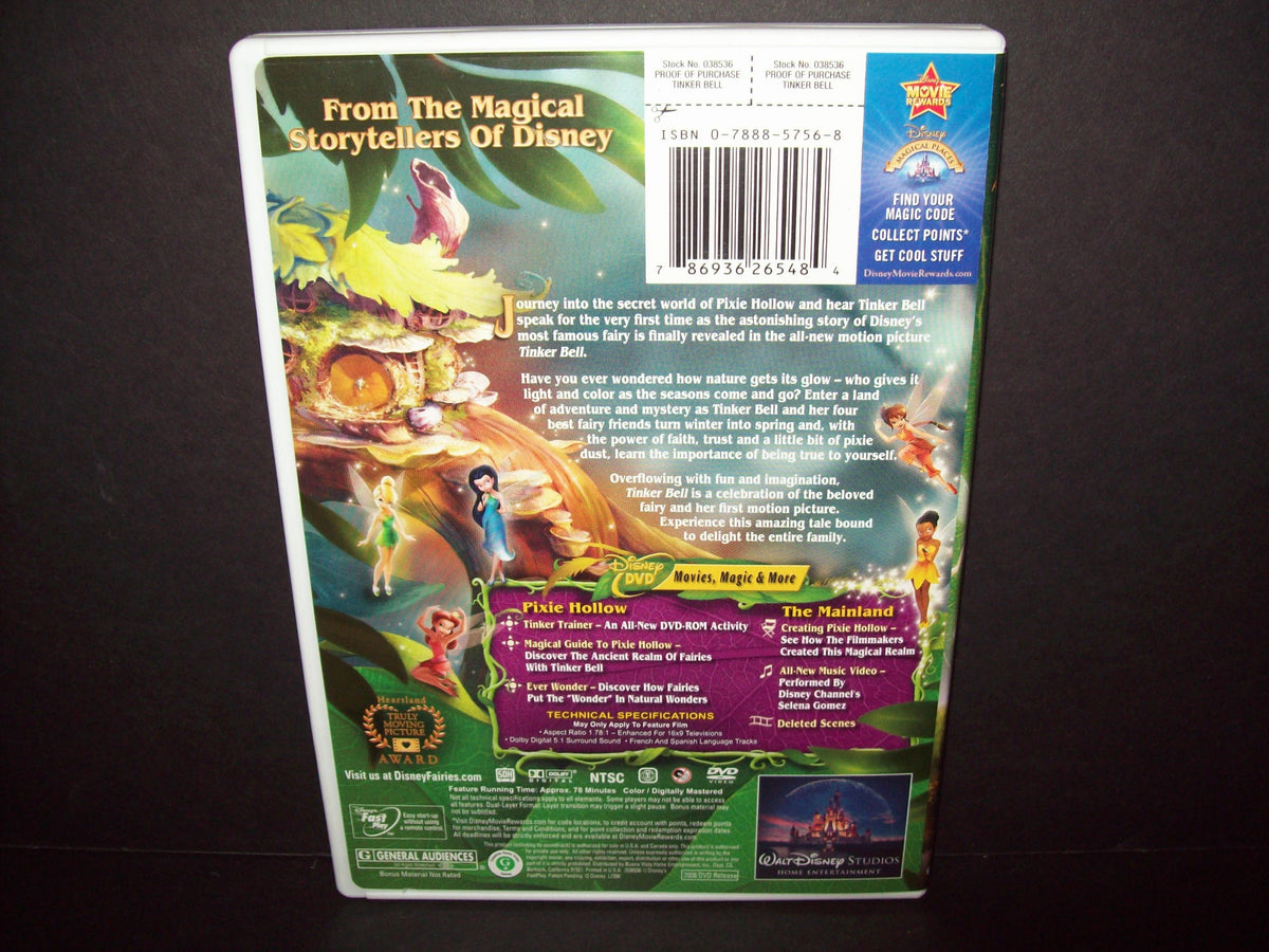 Walt Disney Tinkerbell - DVD - 2008 - Authentic USA Released Disney DV ...