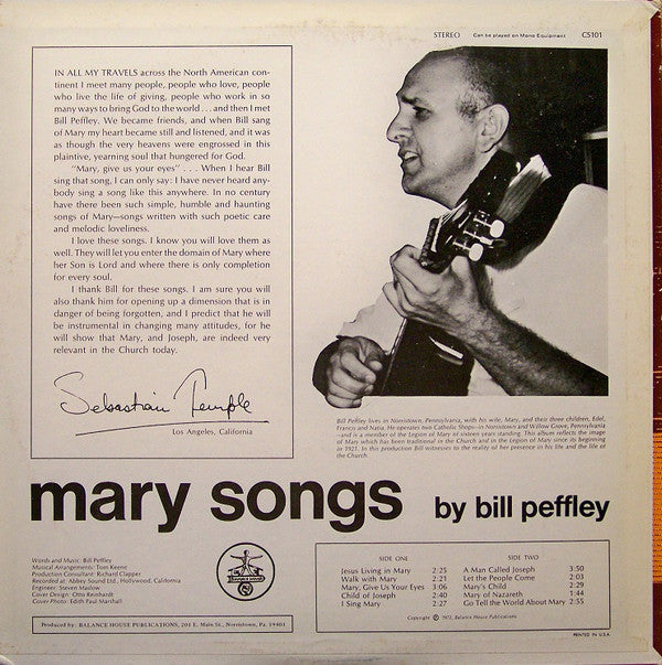 Buy Bill Peffley : Mary Songs (LP, Album) Online for a great price ...