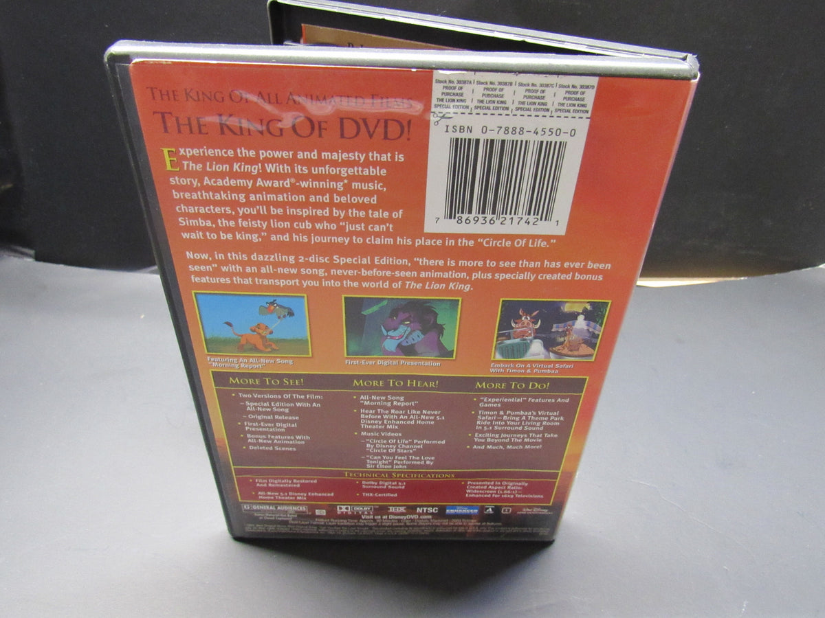 The Lion King AUTHENTIC DISNEY DVD - 2 Disc Set Platinum Edition Like ...